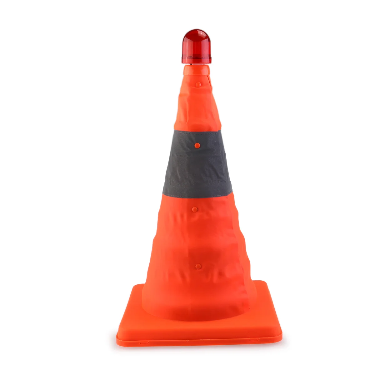 Red Folding Reflective Traffic Cone 45cm Height Splashproof LED ...