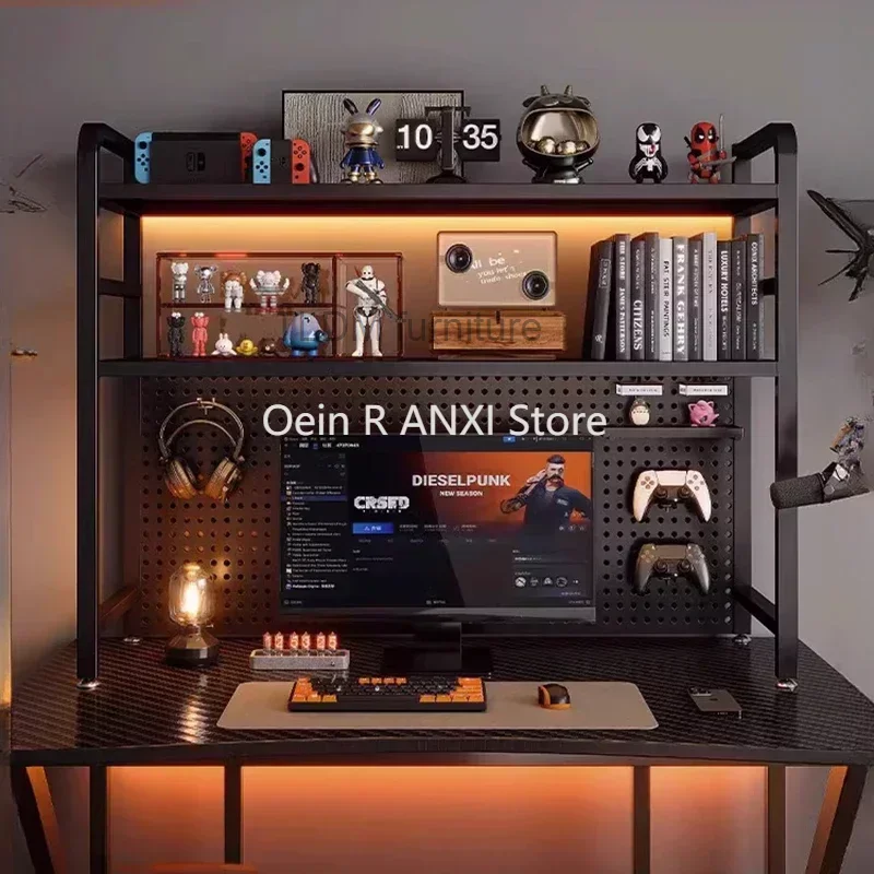 Metal-Storage-Shelf-Desktop-Bookshelf-Storage-Decoration-Computer-Desk ...