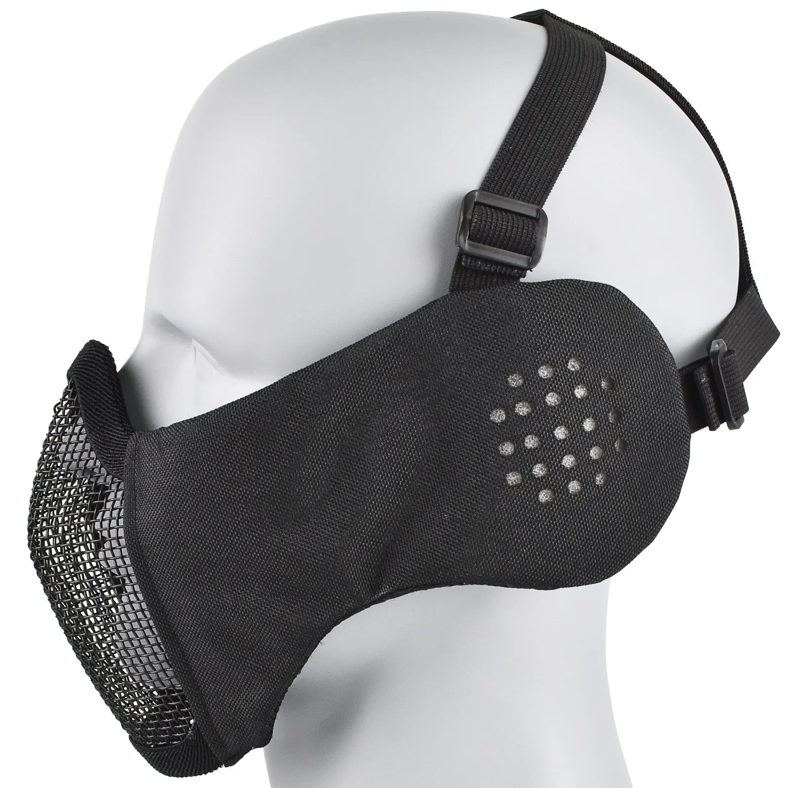 Outdoor-Survival-Half-Face-Steel-Wire-Mesh-Face-Mask-Cs-Fan-Equipment ...
