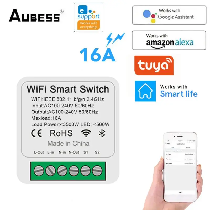 MINI-interruptor-Wifi-Tuya-16A-Control-bidireccional-temporizador-rel-Monitor-de-potencia-vida ...
