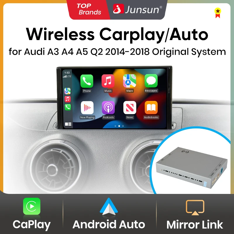 Junsun-Draadloze-Carplay-Android-Auto-Module-Box-Interface-Voor-Audi-A3 ...
