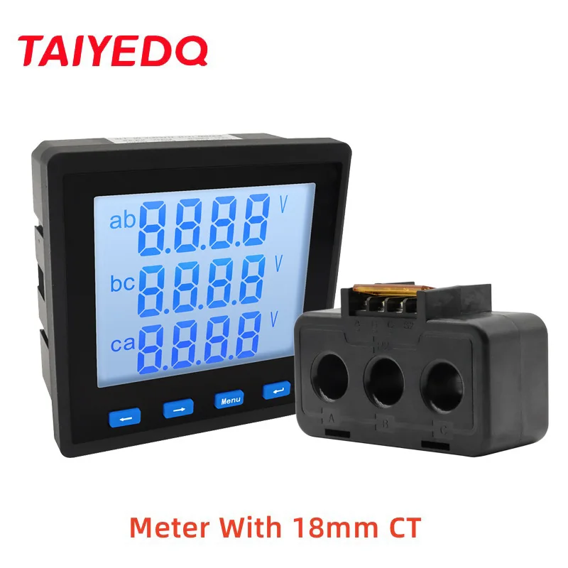 RS485-400V-3-Phase-Multi-function-Digital-LCD-Display-Voltmeter-Ammeter-Watt-Power-Energy ...
