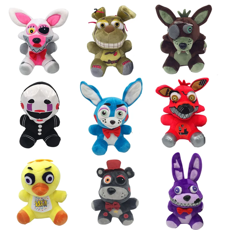 FNAF-Plush-Toys-Freddy-Bear-Foxy-Chica-Clown-Bonnie-Soft-Stuffed-Animal ...