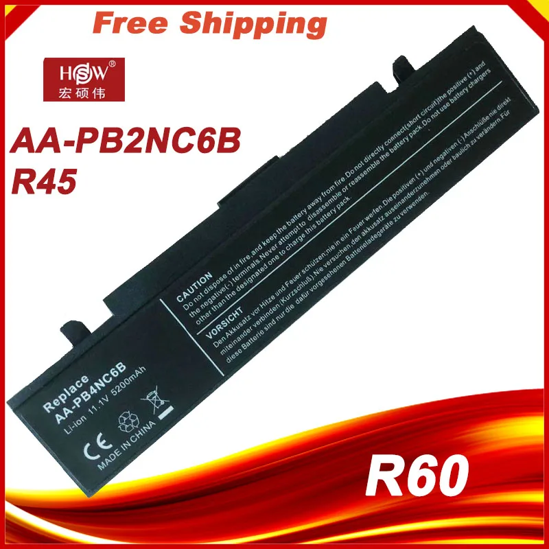 Laptop Battery For Samsung Np-r560 Aa-pb2nc6b Aa-pb4nc6b R60 R39 R40 ...