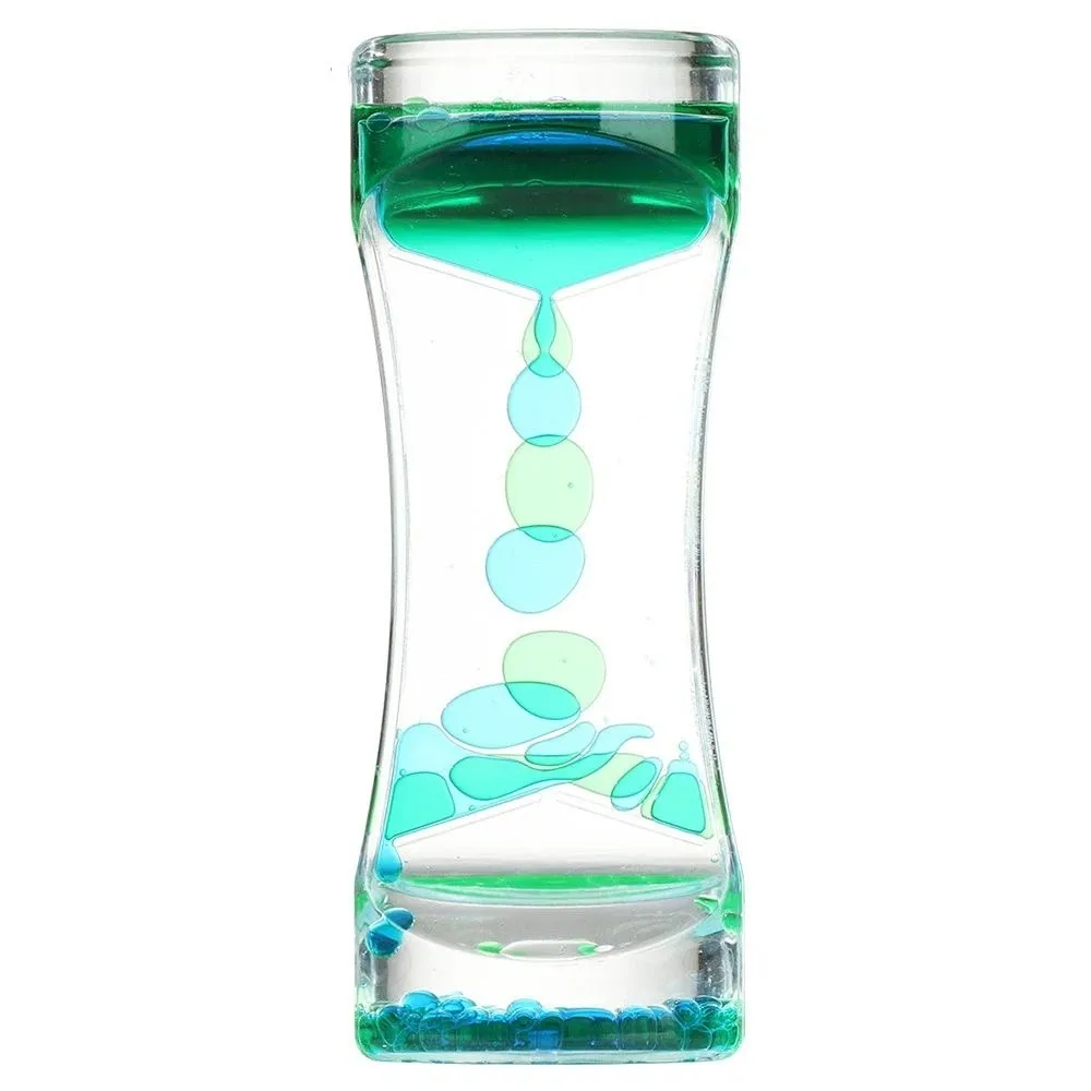 Double Colors Oil Hourglass Timer Acrylic Descending Sensory Bubble ...