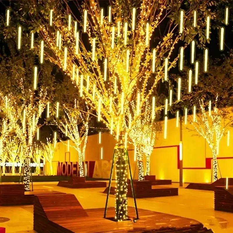 1-2-3-4-Set-Holiday-Xmas-Tree-LED-Meteor-Shower-Strip-Light-Holiday ...