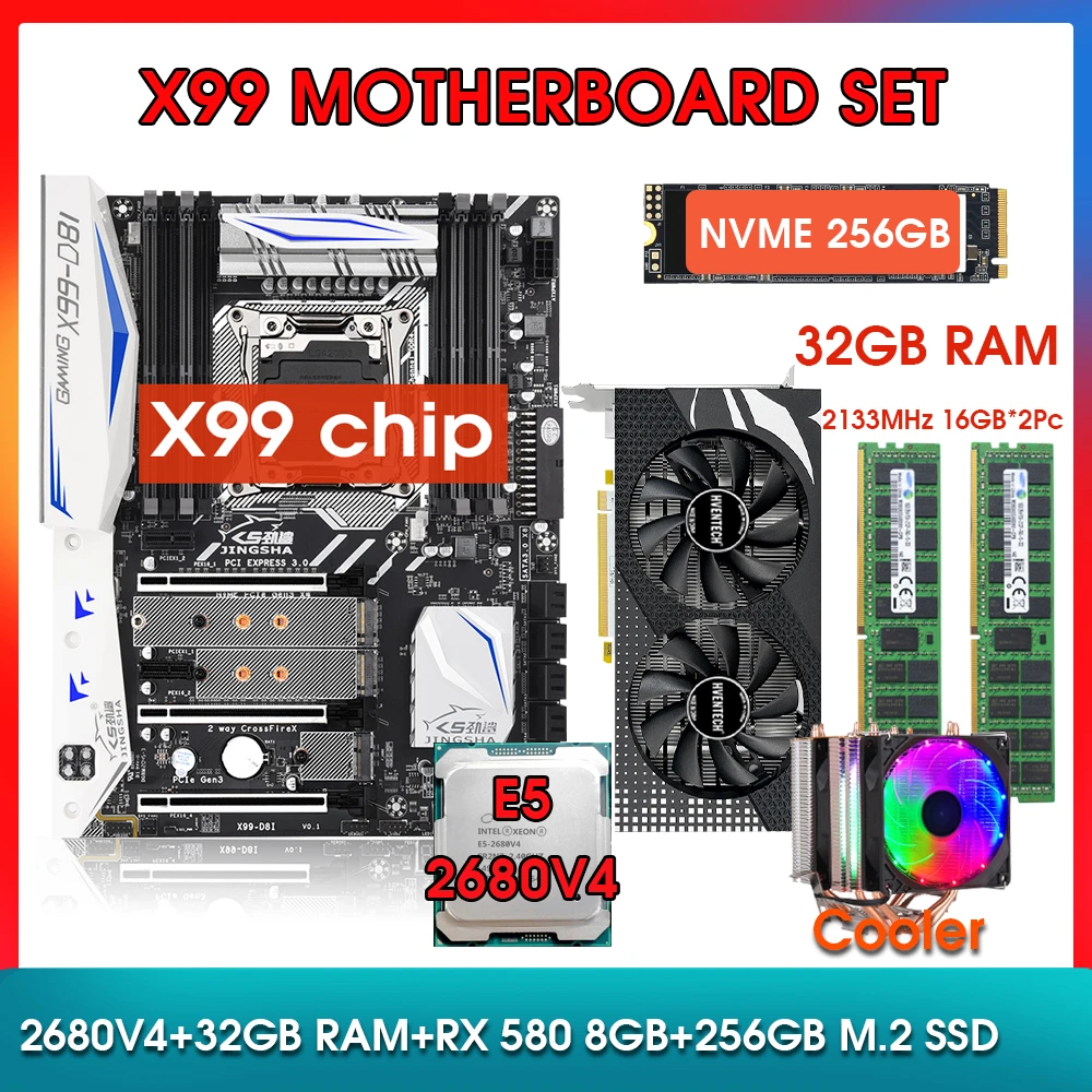X99-D8I-Motherboard-KIT-LGA2011-3-E5-2680-V4-Processor-2-16GB-32GB-REG ...