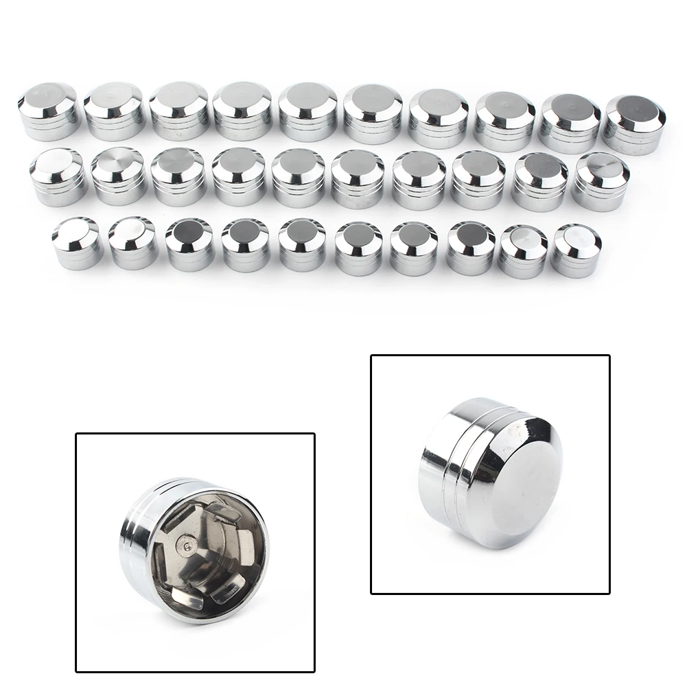 10x Chrome/Black Motorcycle CNC Bolts Topper Cap Cover Universal For ...