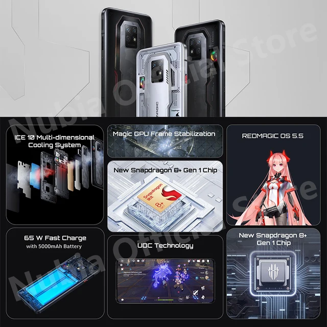 Global Version Nubia REDMAGIC 7S Pro Gaming MobilePhone 6.8'' AMOLED UDC Snapdragon 8+ Gen 1 ...