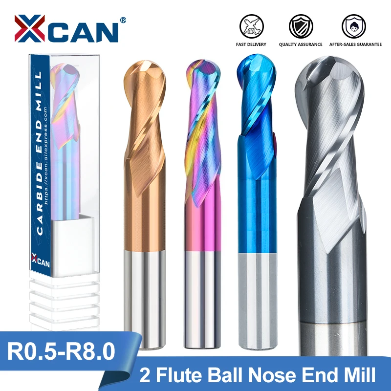 XCAN-freze-kesicisi-top-burun-End-Mill-R0-5-R8-Spiral-karb-r-freze-Bit ...