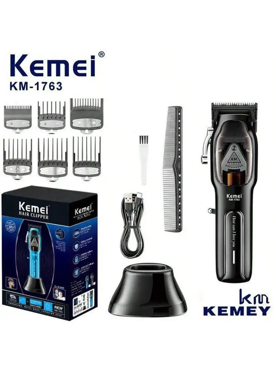 Kemei-Poderoso-Clipper-El-trico-Para-Homens-Aparadores-De-Cabelo-M ...