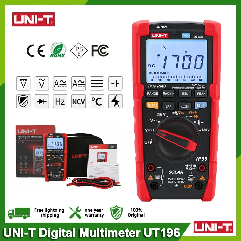 UNI-T-Professional-Multimeter-Digital-UT196-1500V-AC-DC-Voltmeter-True ...