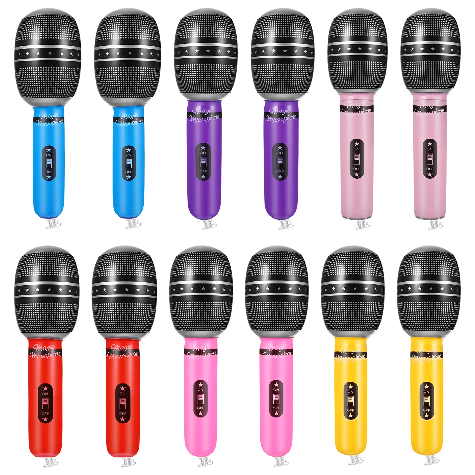 12 Pcs Toys Simulation Microphone Pretend Play Inflatable Microphones ...