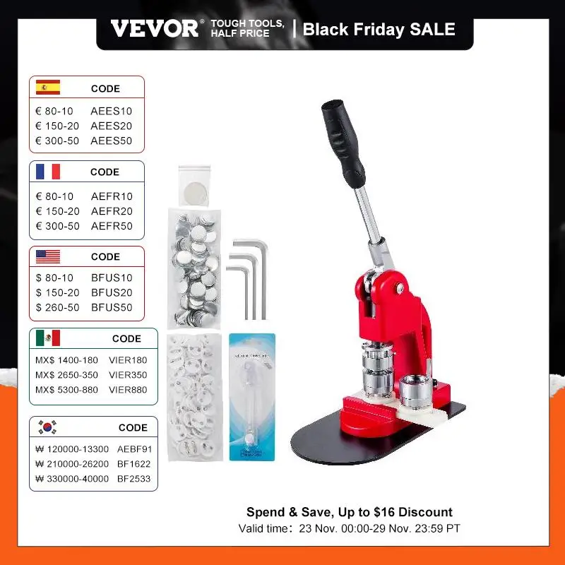 VEVOR-25MM-Badge-Maker-Machine-DIY-Button-Pin-Brooches-Press-Making-Tool-with-1000Pcs-Circle ...