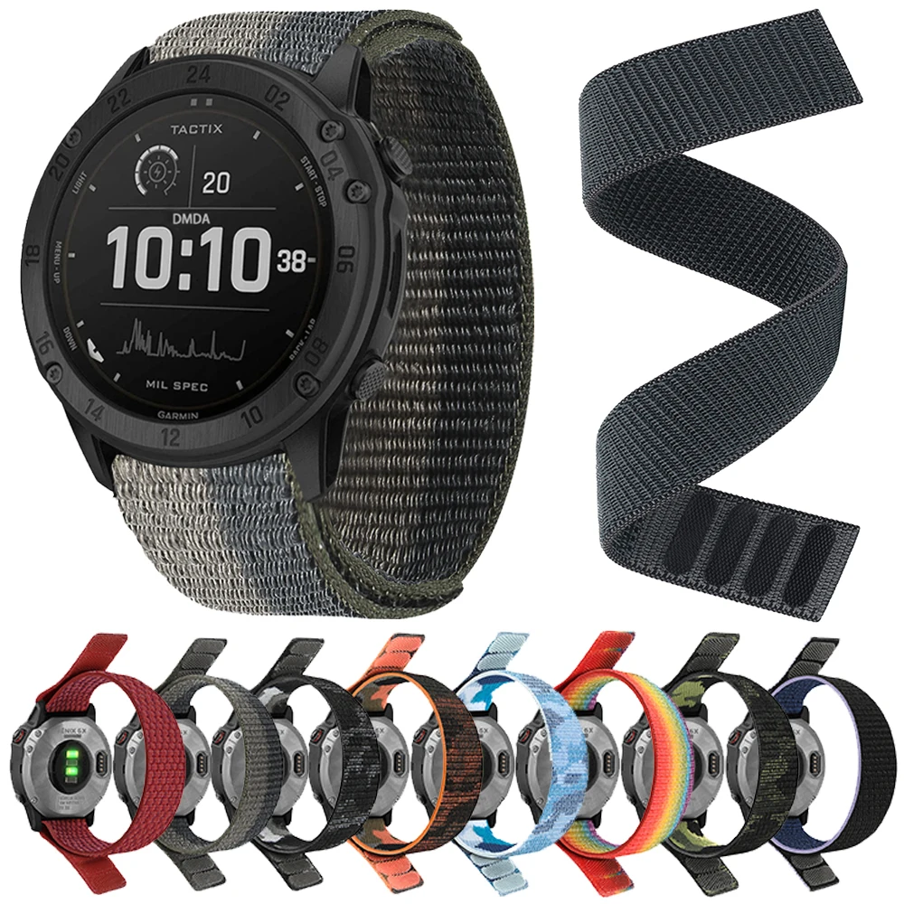 22mm-26mm-QuickFit-Nylon-Loop-Strap-For-Garmin-Tactix-7-AMOLED-Delta ...