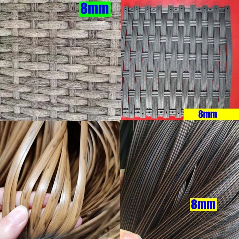 500g Retro Gradient Synthetic Flat Rattan Material Diy Crafts Roll ...