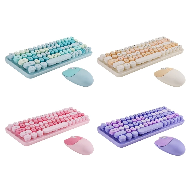 2-4G-Wireless-Keyboard-and-Mouse-Combo-Cute-Retro-Keyboard-w-Colorful ...