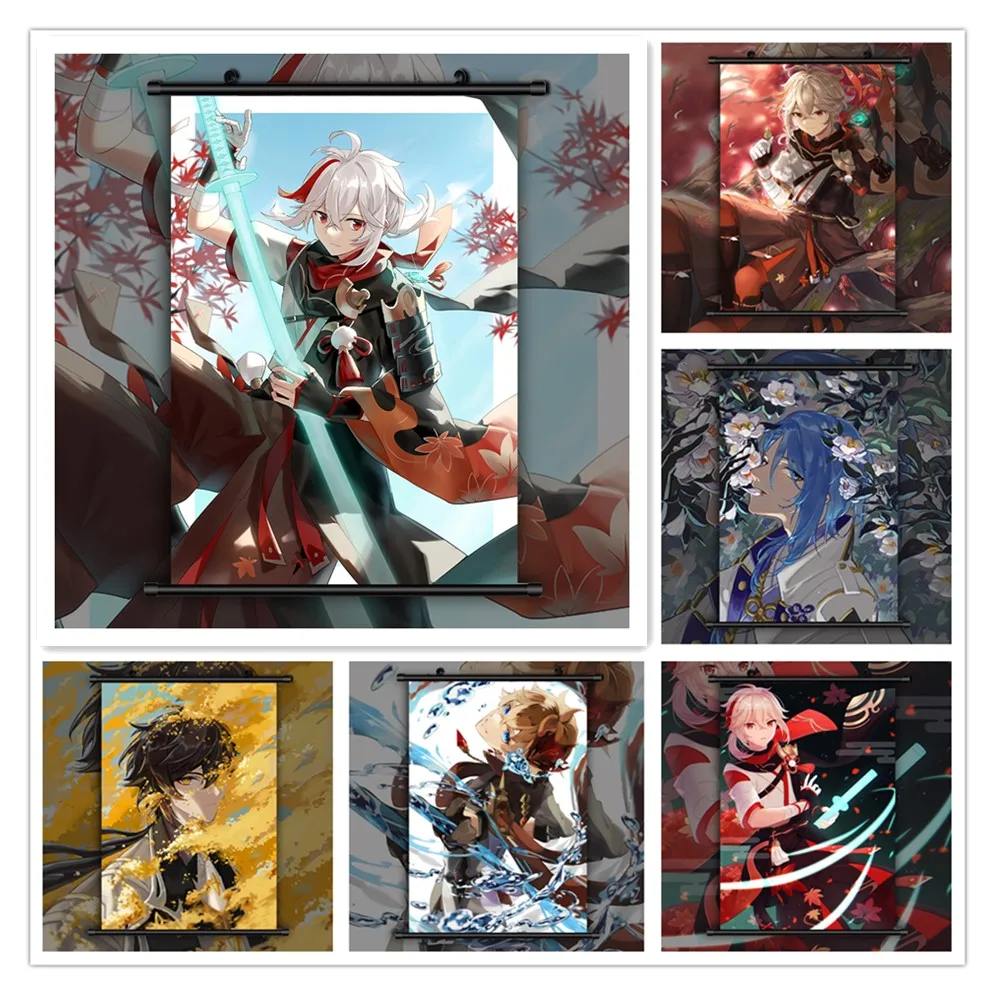 Genshin-Impact-Kaedehara-Kazuha-Zhongli-Tartaglia-HD-Print-Banner-Wall ...