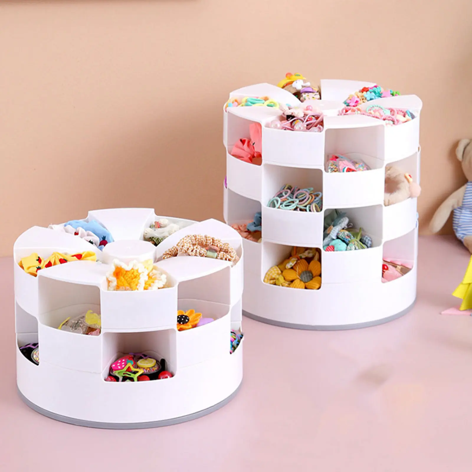 Premium Lightweight Hair Accessories Organizer Box with Rotatable Multi ...