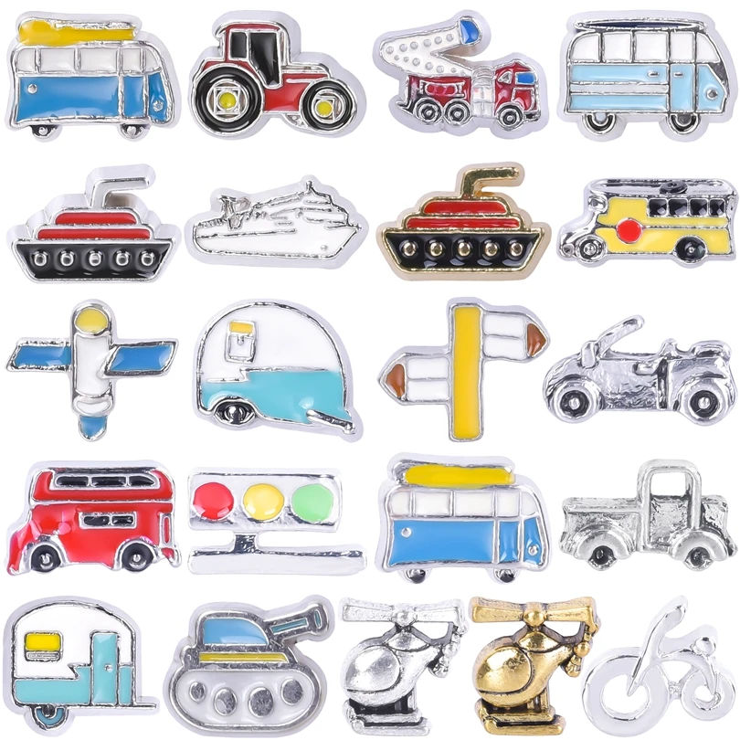 20Pcs-Transportation-School-Bus-Fire-Truck-Airplane-Floating-Charms ...