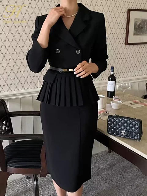 High Waisted Pencil Skirt Suit