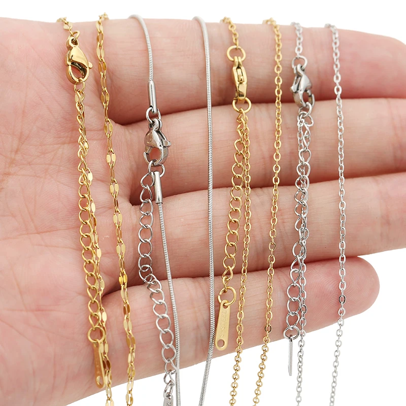 5pcs-Stainless-Steel-Chains-Necklace-Bulk-With-Lobster-Clasps-Gold ...