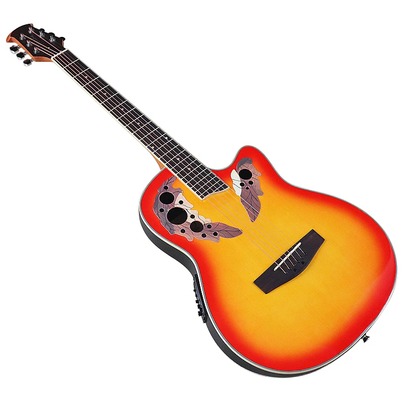 Electric-Acoustic-Guitar-Round-Back-6-Strings-39-Inch-Cutaway-Design ...