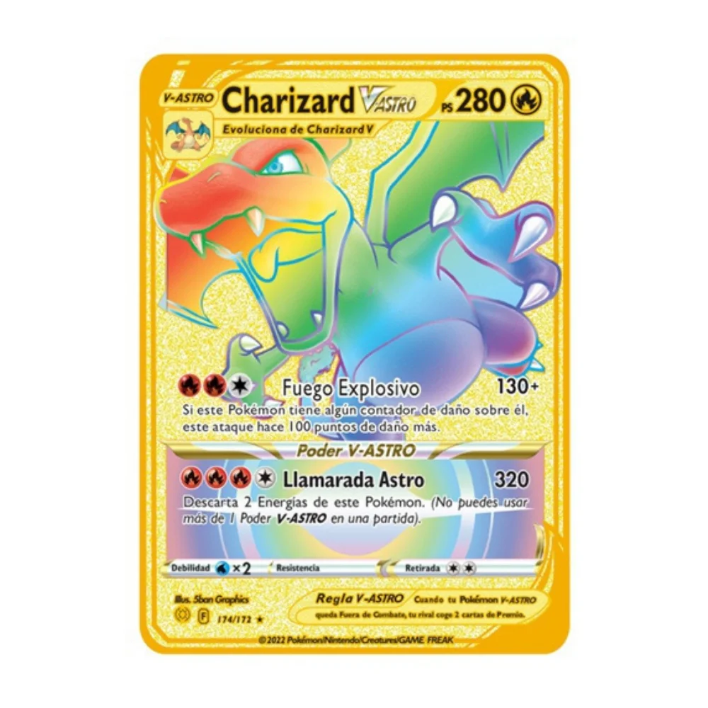 2023 new Spanish Pokémon Cards Metal Letters Spanish Iron Cards Mewtwo ...