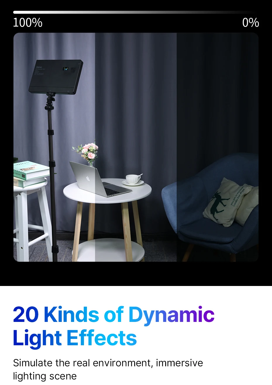 Panneau d'éclairage LED pour Studio Photo,10 pouces,8000mAh,2500-9500K ...