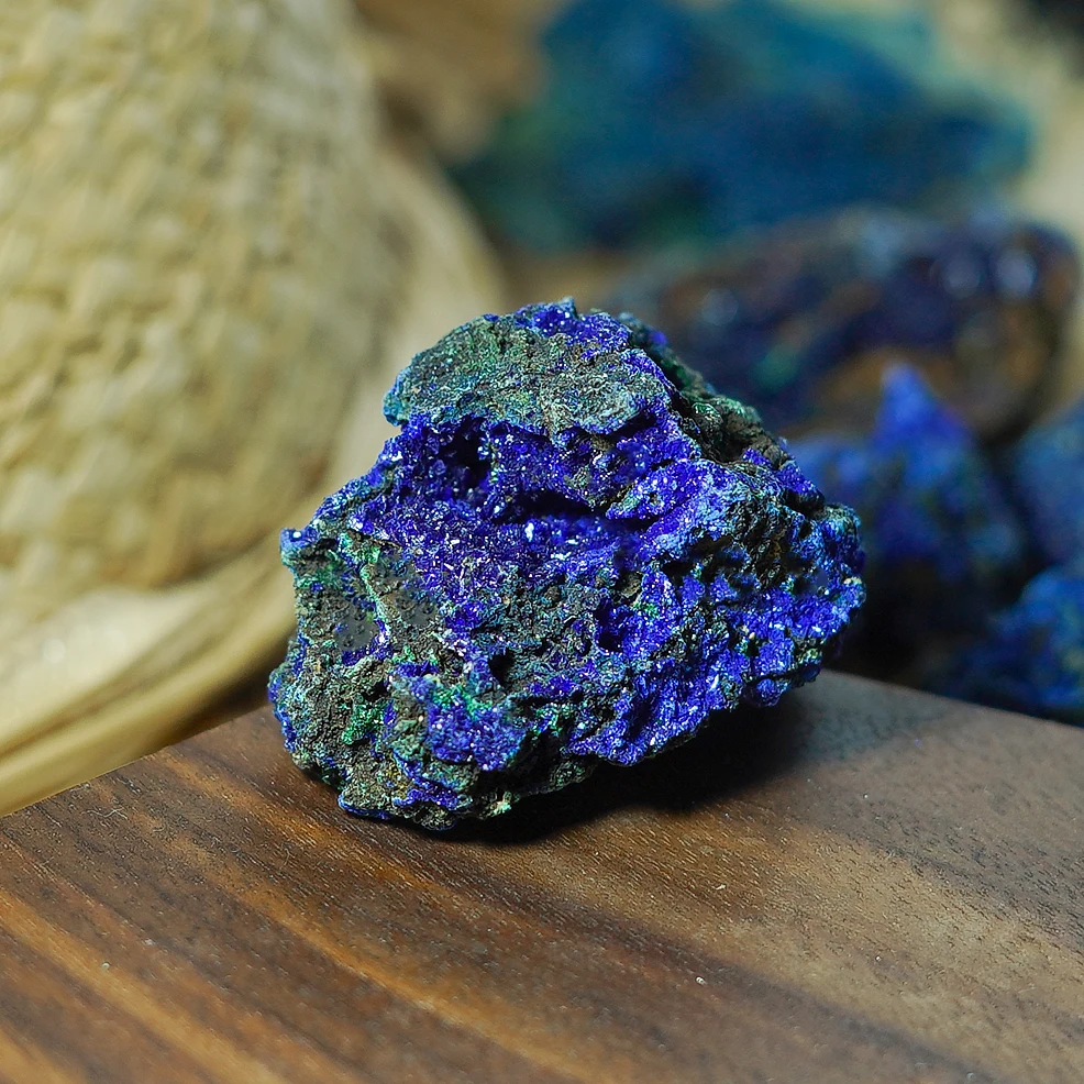 Natural Malachite Geode Crystal Irregular Azurite Energy Healing ...