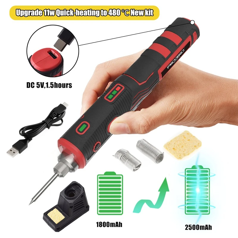 480-11W-Portable-Cordless-Soldering-Iron-Pen-with-LED-Light-USB ...
