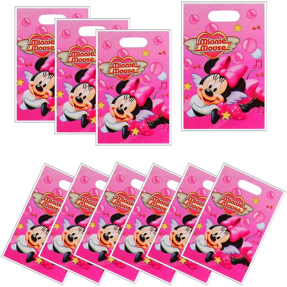 Disney-Minnie-Mouse-Theme-10pcs-Plastic-Gift-Bags-Baby-Shower-Little ...