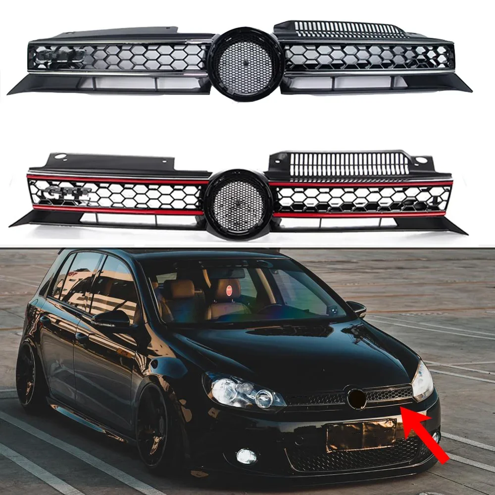 GTI-Style-Car-Front-Bumper-Centre-Grille-For-Volkswagen-Golf-6-MK6-2009 ...