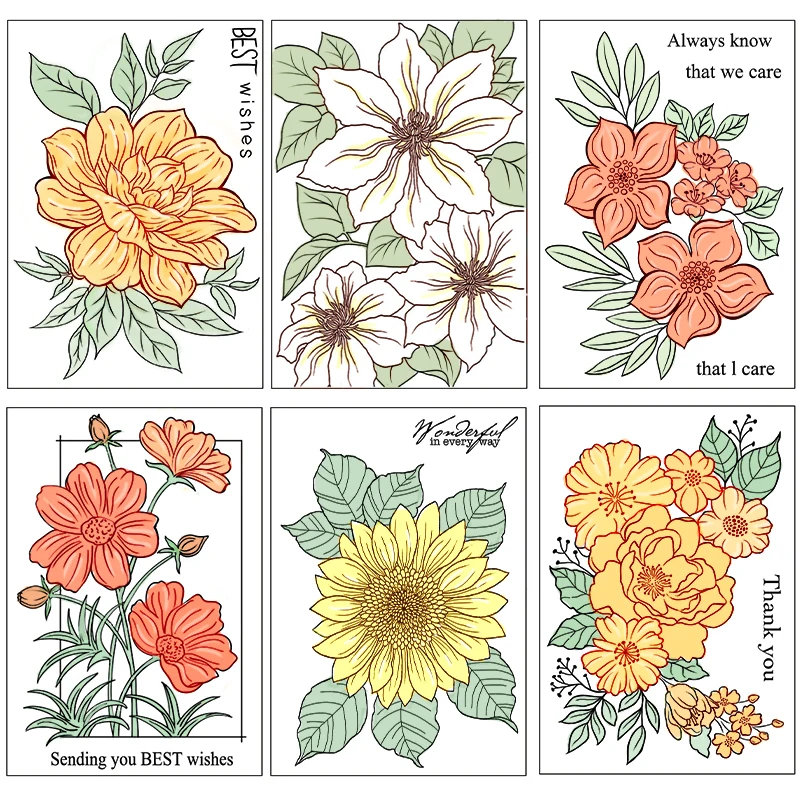 Flower-Clear-Stamps-Silicone-Stamp-for-Card-Making-DIY-Scrapbooking ...