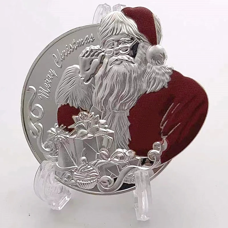 Cartoon-Santa-Claus-Silver-Color-Commemorative-Coin-Collection-Coin ...