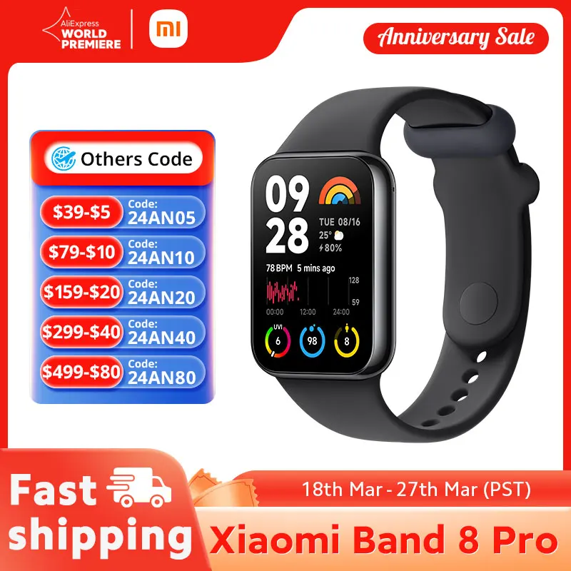 Xiaomi Mi Band 8 Pro Smart Watch for 51.23 USD with coupon (Best price ...