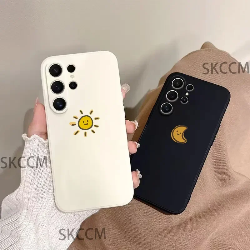 Elegant Sun and Moon Lovers Phone Case - Chic Design Cover for S23 ...