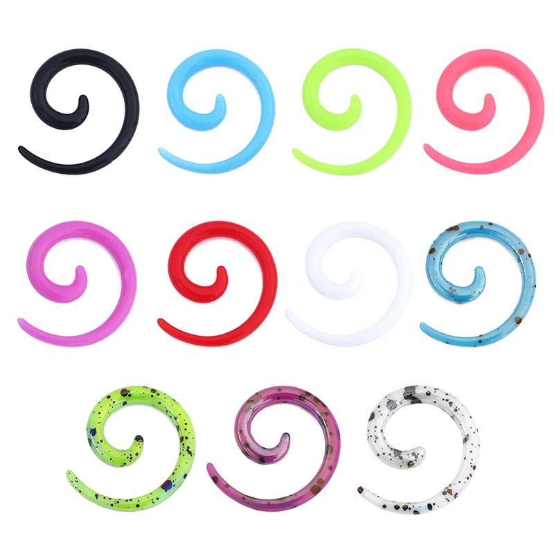 2pcs-1-2-8mm-Acrylic-Spiral-Ear-Gauges-Fake-Ear-Tapers-Stretching-Plugs ...