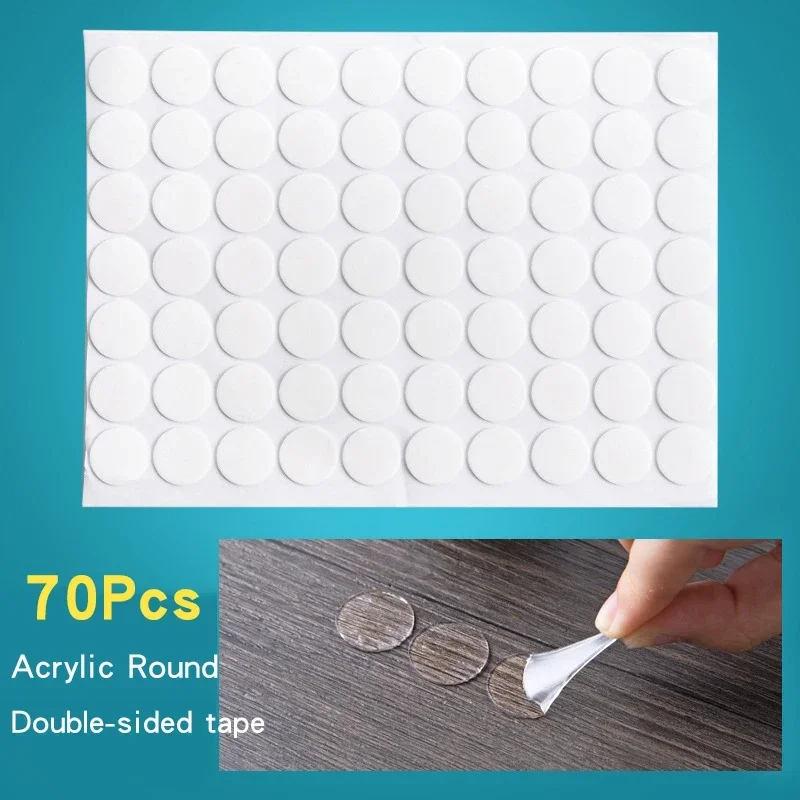 70Pcs Acrylic Double-sided Adhesive Round Glue Seamless No Trace ...