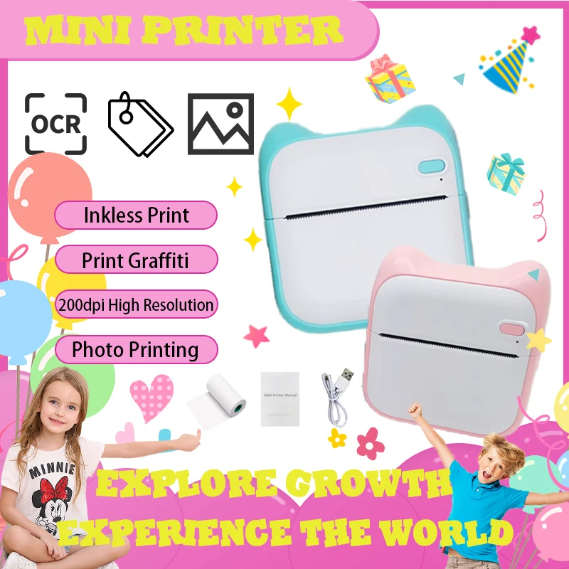 Mini-Printer-Bluetooth-Pocket-Thermal-Printer-Inkless-Study-Notes-Self ...