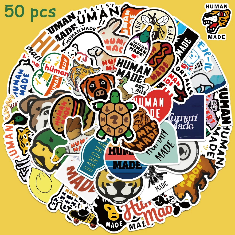 50pcs-Japanese-Fashion-LOGO-human-made-Stickers-Funny-Graffiti-Decals ...