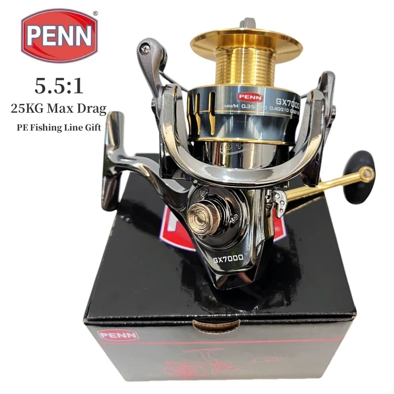 PENN GX1000-7000 Fishing Reel with 13+1 High-End Bearings, 25KG Max ...