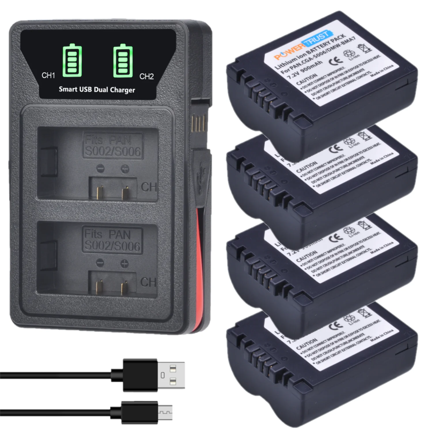 CGA-S006E CGR-S006 Battery for Panasonic Lumix DMC FZ7 FZ30 FZ50 FZ28 FZ18 FZ8 FZ35 FZ38 CGA ...