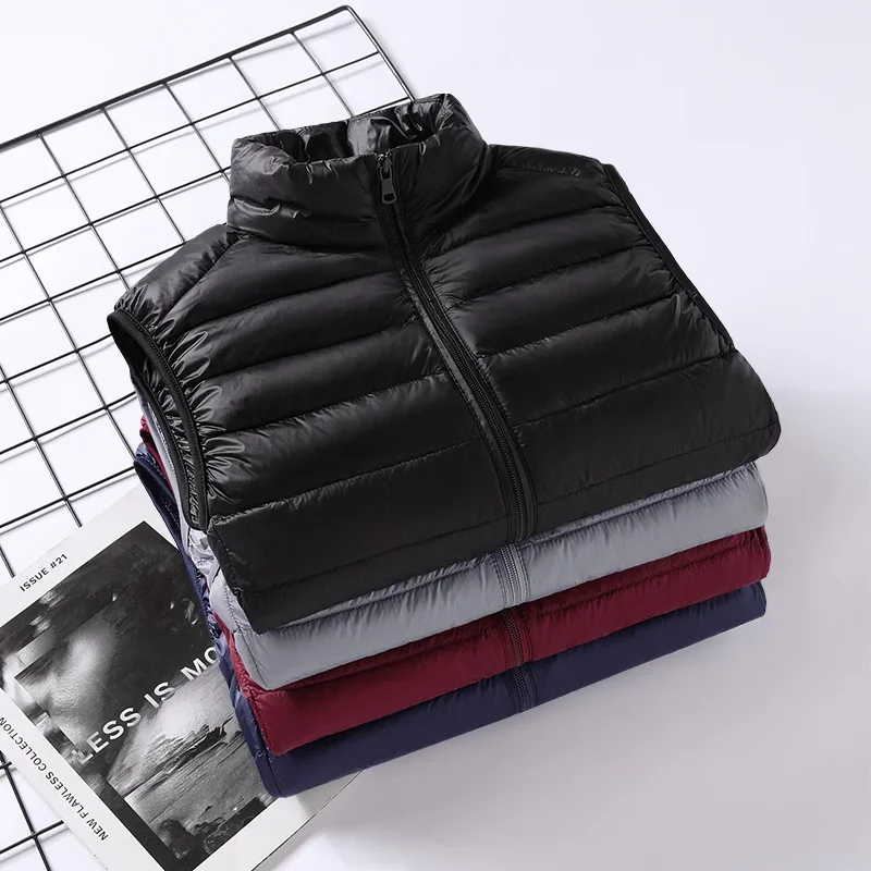 90% White Duck Down Waistcoat Men New Sports Leisure Warm Sleeveless ...