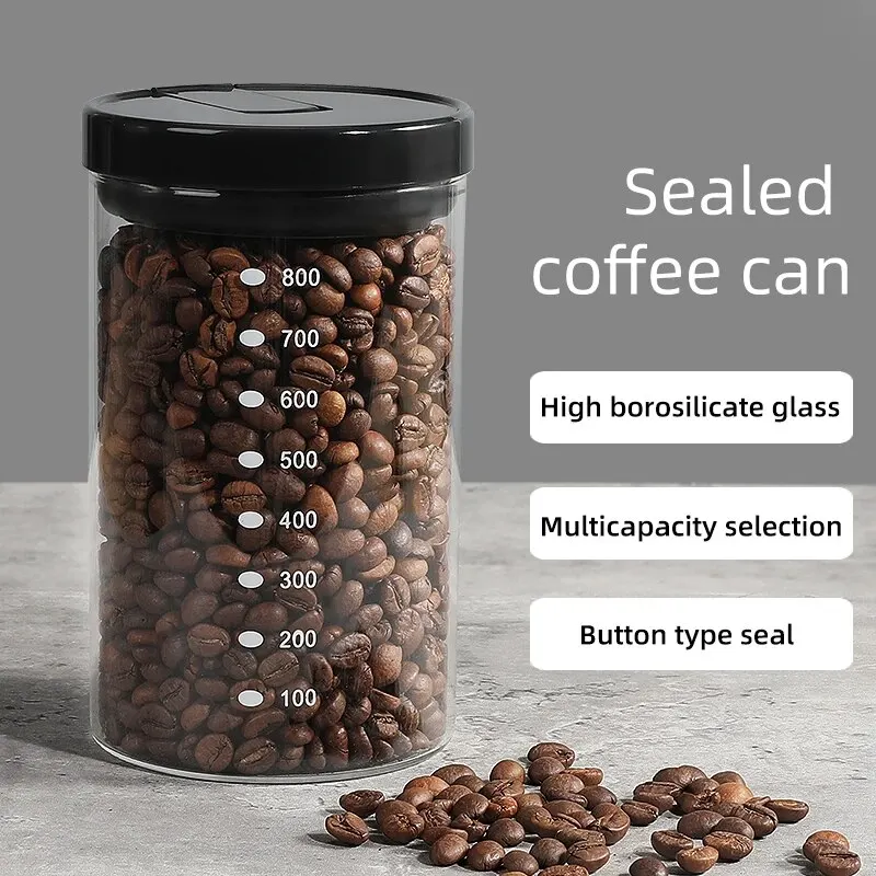 Coffee-Bean-Storage-Jar-Household-Glass-Sealed-Jar-Food-Grade-With ...
