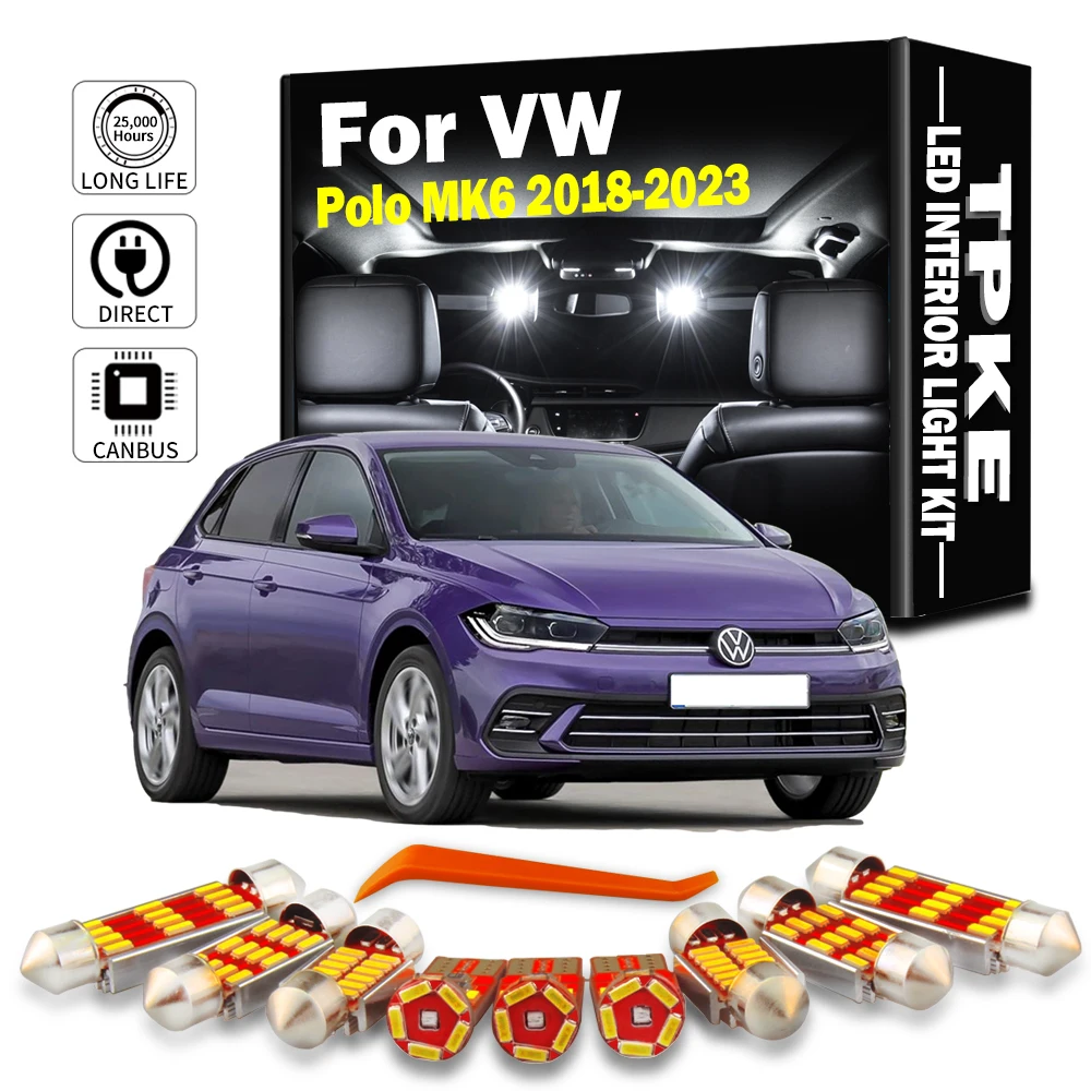 TPKE-10Pcs-LED-Interior-Dome-Trunk-Light-Car-Bulbs-Kit-For-VW-Polo-MK6 ...