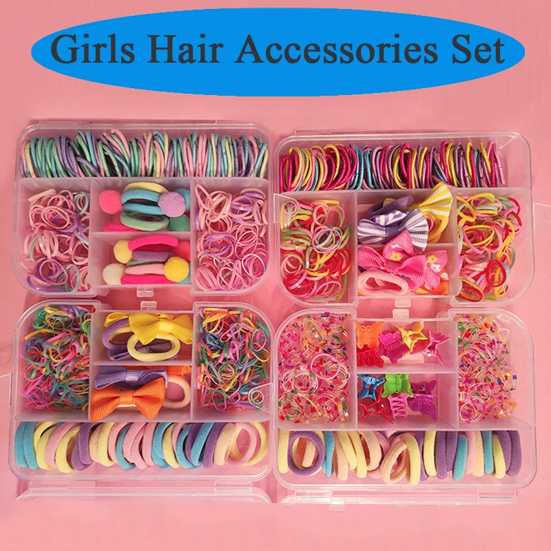 Children-Rubber-Band-Set-Girls-Elastic-Hair-Bands-Butterfly-Hair-Clips ...