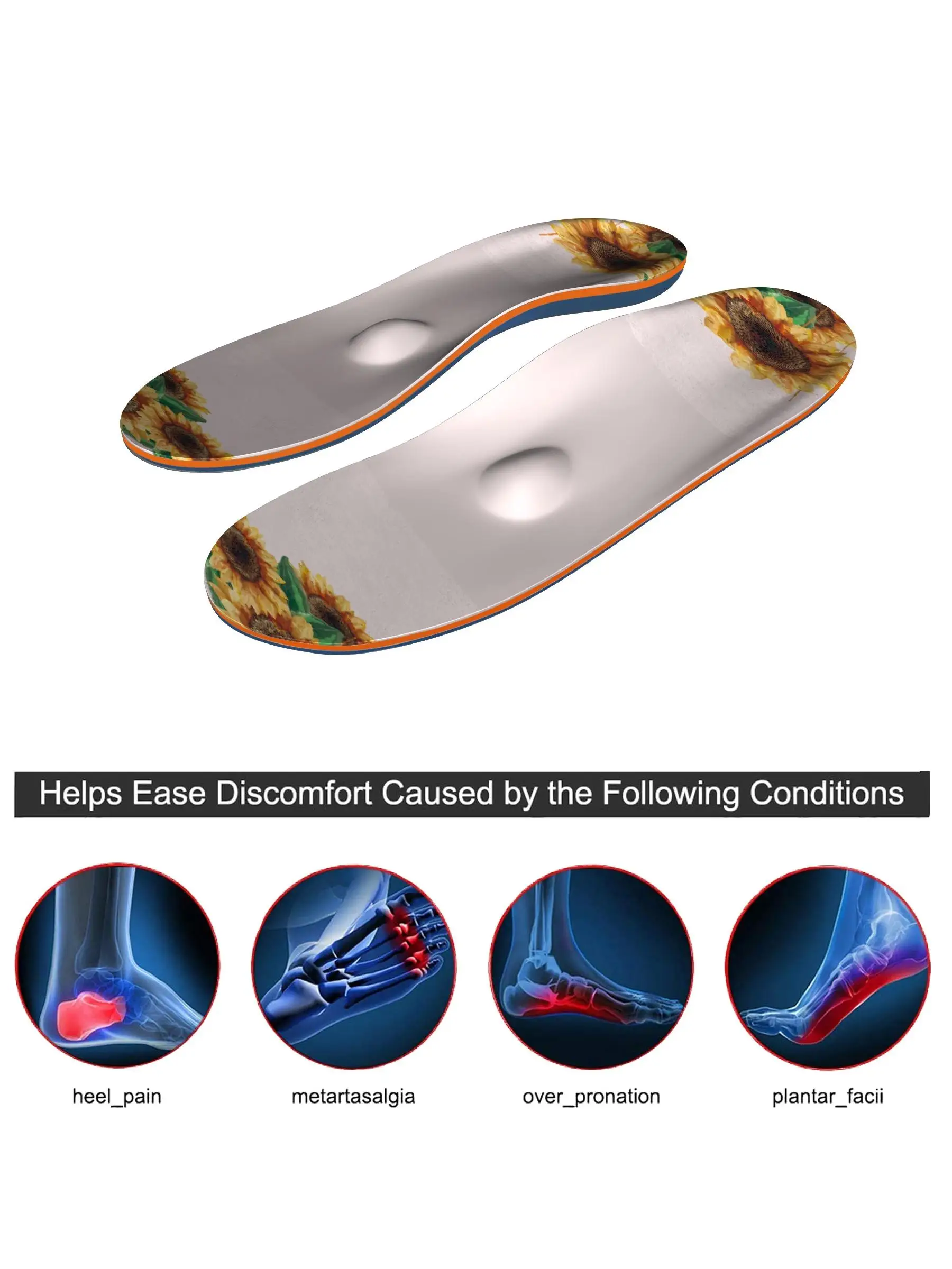 Custom-Bloem-Patroon-Mannen-Voet-Arch-Ondersteuning-Fasciitis-Plantaris ...