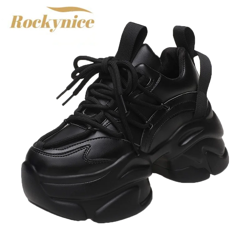 Zapatillas-de-deporte-de-cuero-grueso-para-mujer-zapatos-deportivos ...