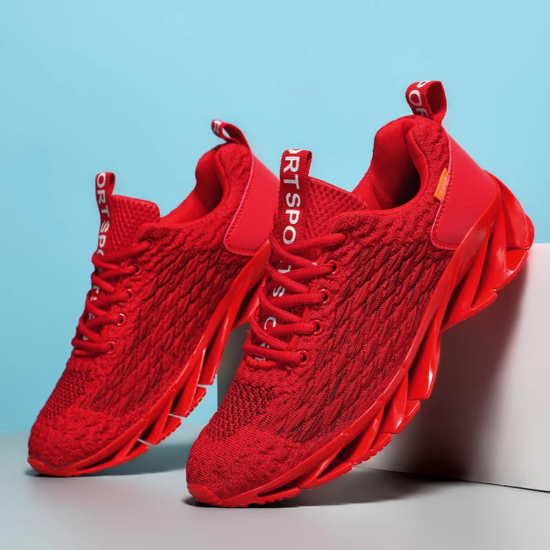Trendy-Red-Men-s-Blade-Sneakers-Unisex-Breathable-Weaving-Running-Shoes ...